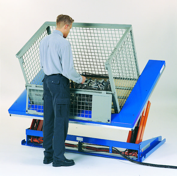 Pallet Bin Lifting & Tilt Device | Materials Handling