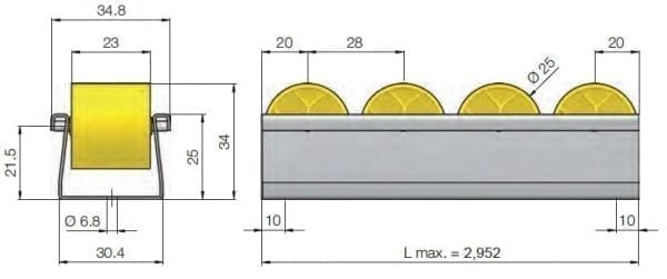 Floway Gravity Wheel Conveyor Track - Materials Handling