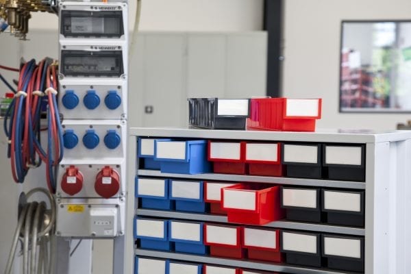 Cabinets Coloured Bins - Materials Handling