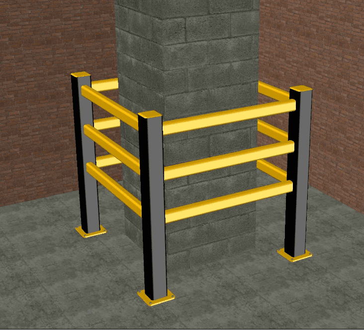 Flex Impact Column Protection - Post & Rail - Materials Handling