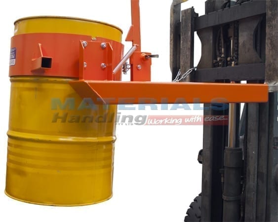 Forklift Mounted Manual Drum Dumper | Materials Handling