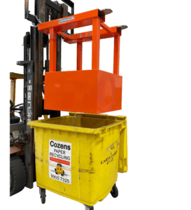 Waste Bin Compactor Forklift Attachment - Materials Handling