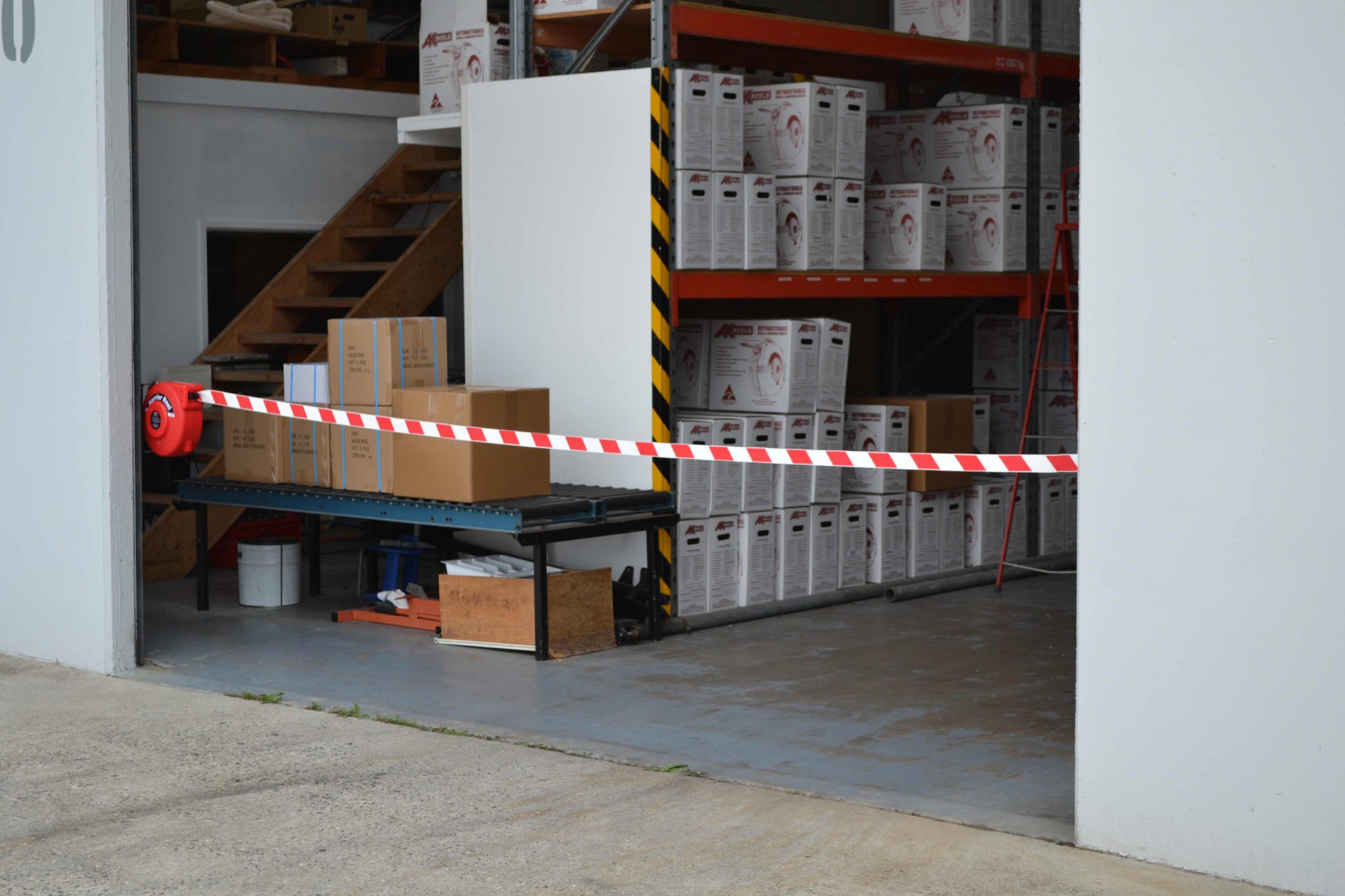 Retractable Safety Barrier Reel - Materials Handling