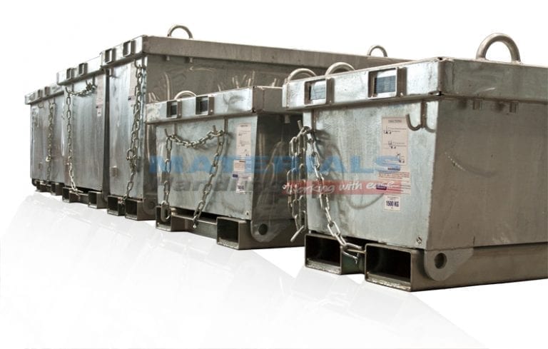 Tipping Bins Forklift Mounted Lever Release - Materials Handling